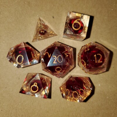 ALIEN DICE Handmade Resin 7 Dice Set for Dnd, Pathfinder, Dungeons and ...