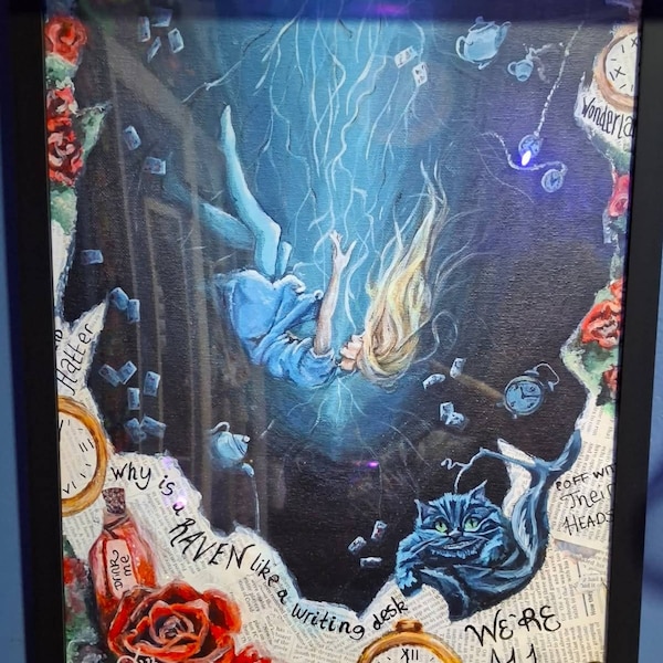 Alice Falling Down the Rabbit Hole Painting - Etsy