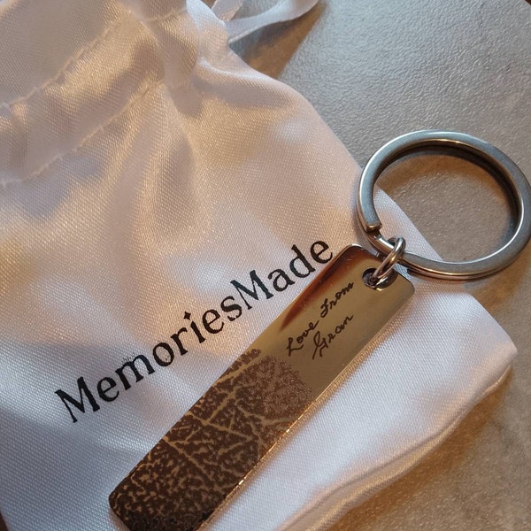 Personalised Fingerprint Slim Bar Keychain | Thumbprint | Actual ...