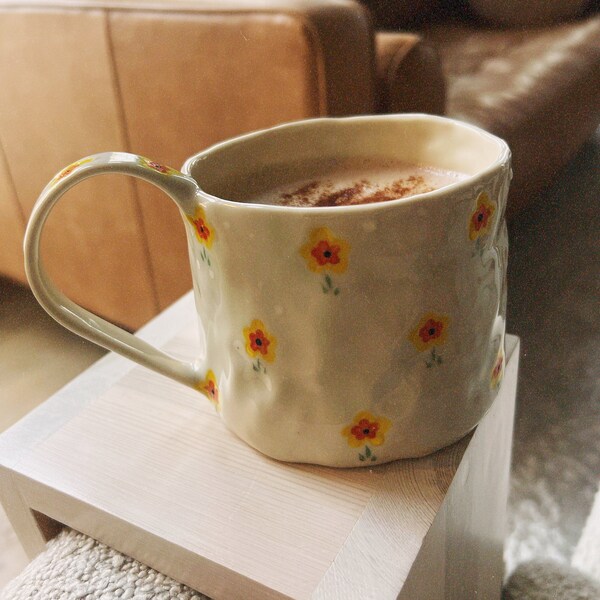 Dainty Flower Mug — Handmade Ceramic Hand Painted Gift - Etsy Canada