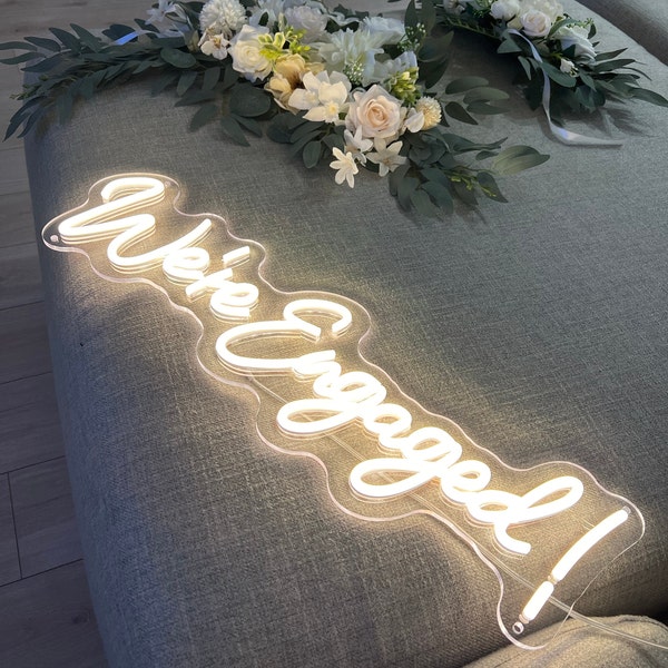 We're Engaged! Neon Sign: Wedding Engagement Party Decor - Etsy