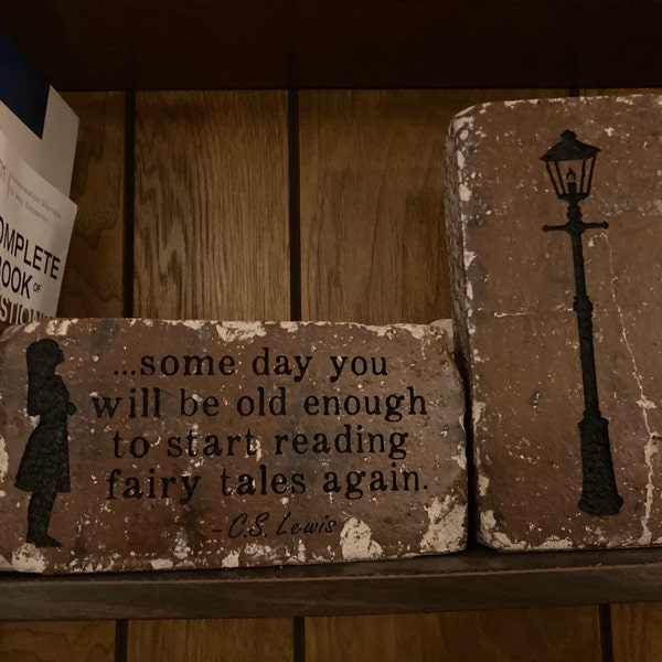 C.S. Lewis Quote Bookends: Distressed Brick Book Ends - Etsy