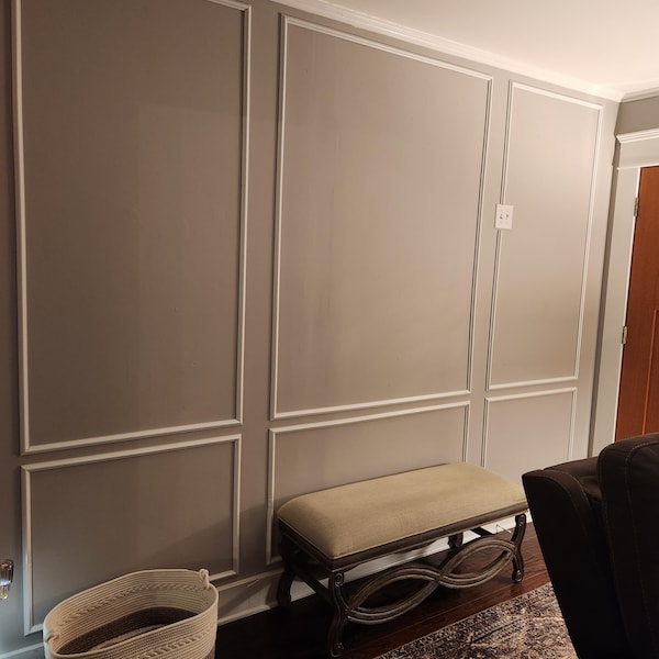 Wall Molding Kit - DIY Accent Wall Kit - Office Wainscoting Panels - 3 ...