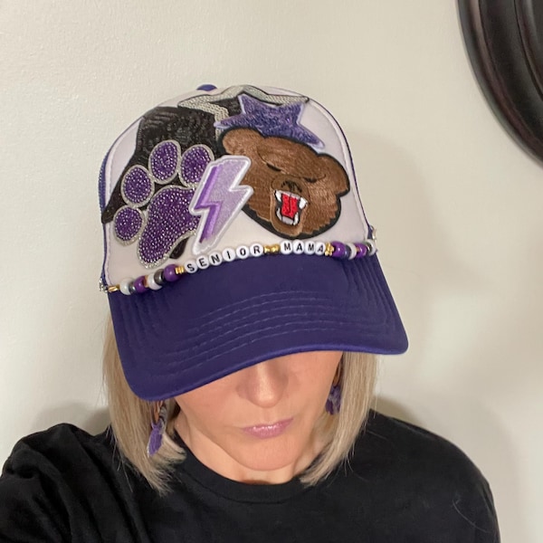 Everything Football Mama Trucker Hat With Custom Mascot Chain High ...