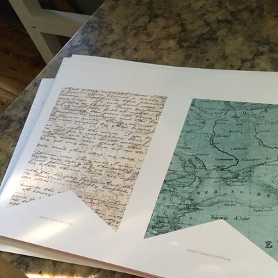 Old World Map Banner, Antique Map Garland, Shabby World Map Bunting ...