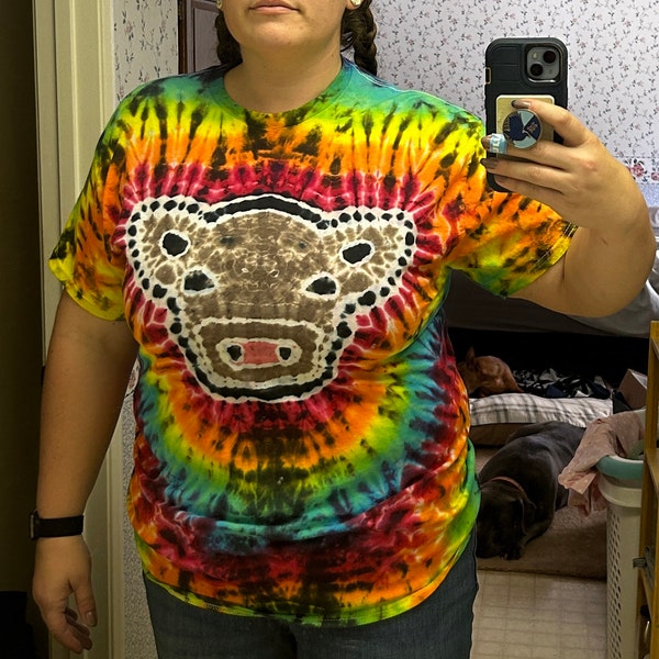 Hand Dyed Made to Order Cow Tie Dye Shirt, Rainbow Cow Tie Dye, T-shirt ...