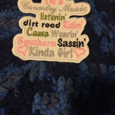 Embroidered Country Girl Patch, Iron on Patch, Sassy Girl Patch, Word ...