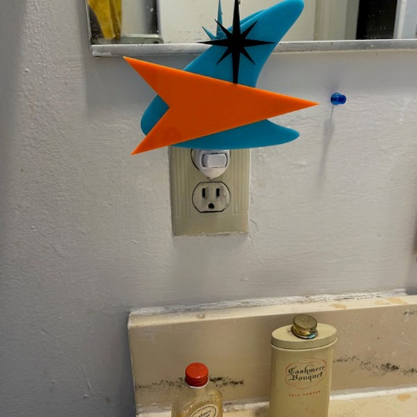 Mid Century Modern Night Light | "atomic Boomerang" Design | Retro ...