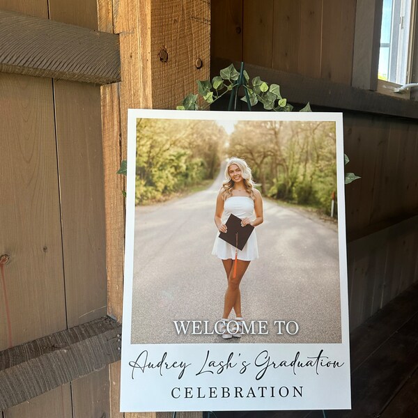 Graduation Party Welcome Sign Custom Photo Grad Party Sign Personalized ...