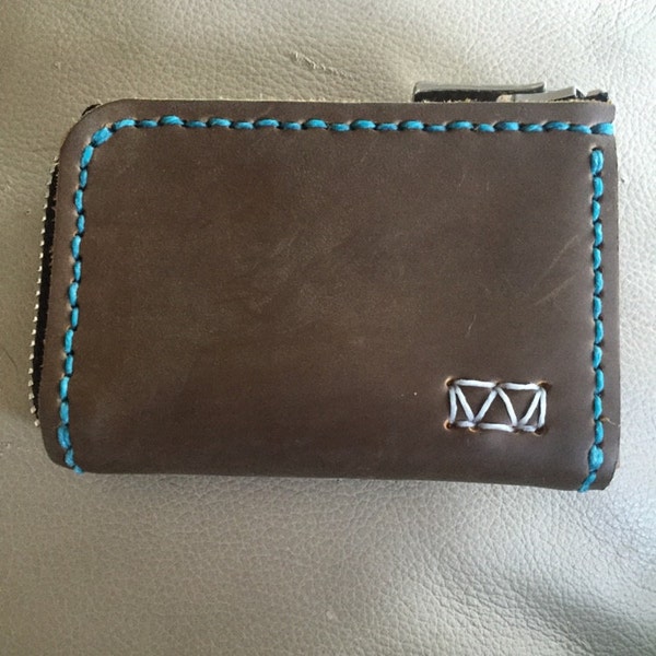 Matchbox Hand-stitched Leather Zipper Wallet | Minimalist Zipper Wallet ...