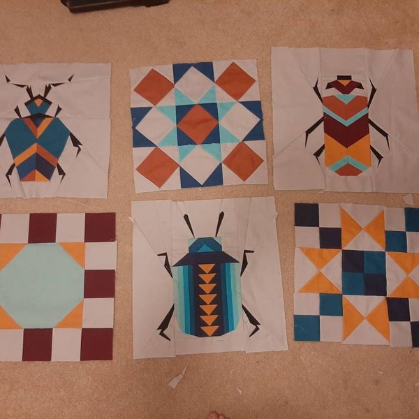 Beetles / SET 3 Quilt Block Beetle Patterns / PDF Pattern / Paper ...