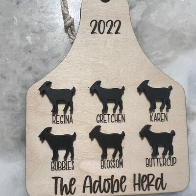 Personalized Goat Family Ornament, Farm Ornament, Personalized Family ...