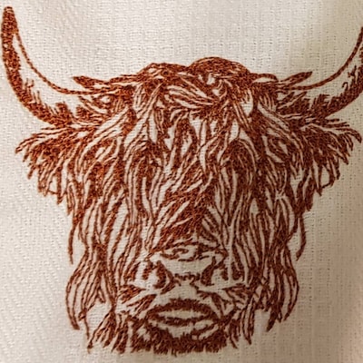 Scottish Highland Cow Machine Embroidery Design Floral Farm - Etsy
