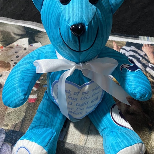 Memory Bear Handmade Personalised Keepsake Remembrance Bereavement Bear ...