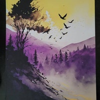 Genderfluid Landscape Art Print, Gender Fluid Minimal Poster Wall Art ...