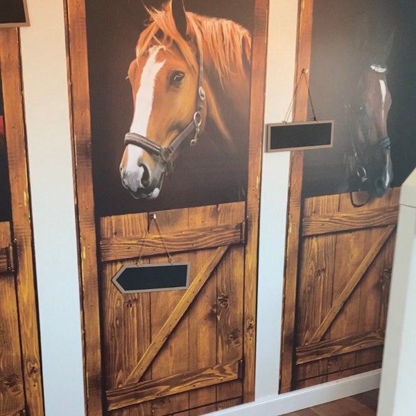 Sticker for Door/wall/fridge - Horse in Stall. Peel & Stick Removable ...
