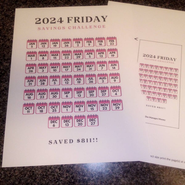 2025 Friday Savings Challenge Printable | Save 50 Dollars Weekly Each ...