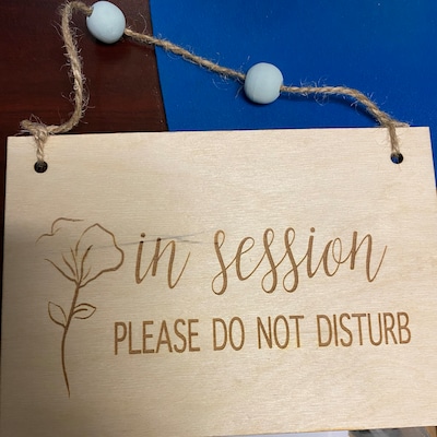 In Session Sign, Welcome Sign, Spa Sign, Laser Engraved Wood Door Sign ...
