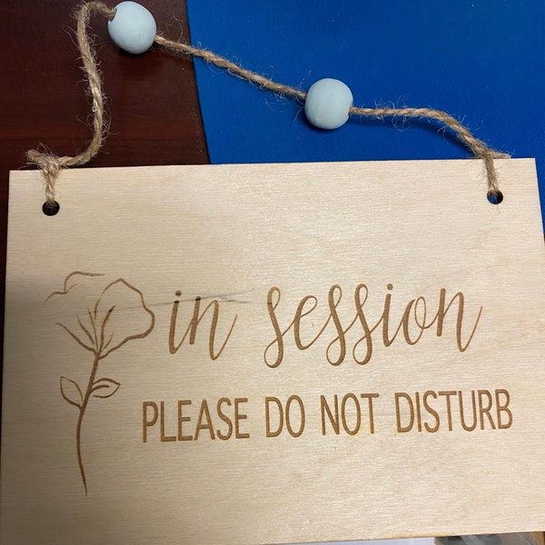 In Session Sign, Welcome Sign, Spa Sign, Laser Engraved Wood Door Sign ...