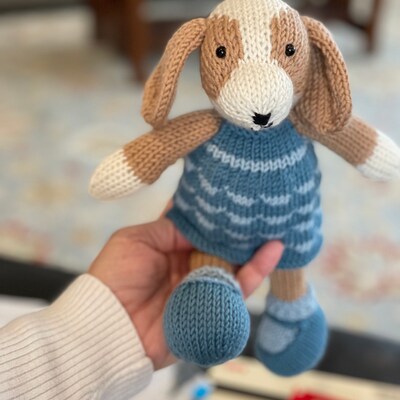 Toy Knitting Pattern for a Dog in a Dress 9 Inches Tall, Instant ...