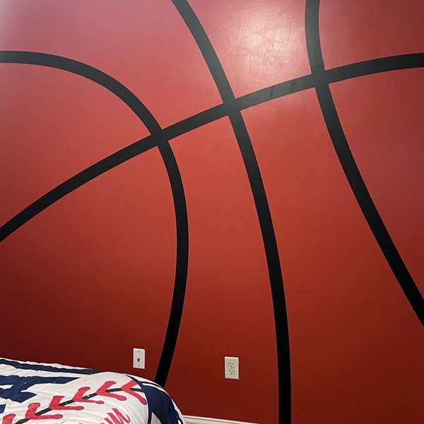 Basketball Stripes Vinyl Wall Decal: Sports Decor IM023 - Etsy