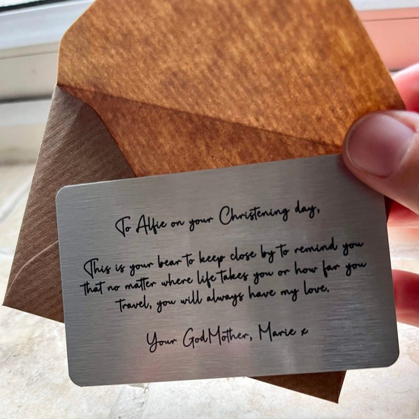 Personalised Sentimental Keepsake Wallet Card - Handwriting Font Style ...