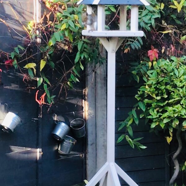 Bird Table, Golden Oak Colour, Hexagonal Bird Table Birdhouse, With a ...