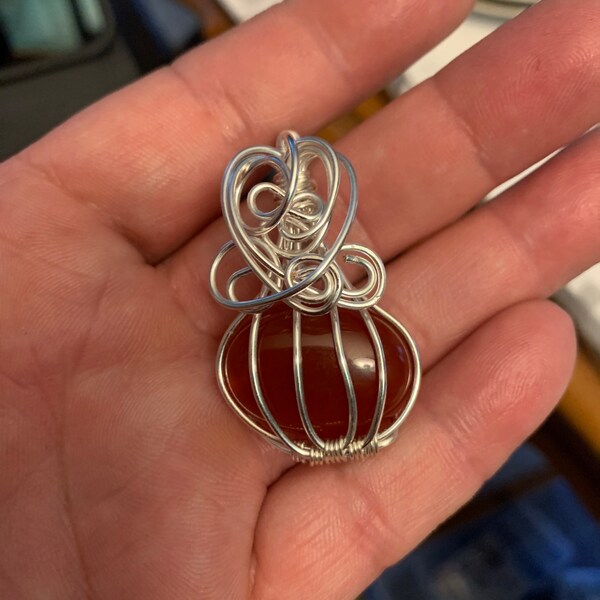 TUTORIAL Pumpkin Halloween Wire Wrapped Tutorial Pendant - Etsy