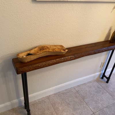 Narrow Console Handmade Table, Reclaimed Wood Table, Long Sofa Table ...