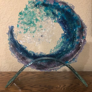 12 Inch Turtle Wave on Glass Arched Stand - Etsy