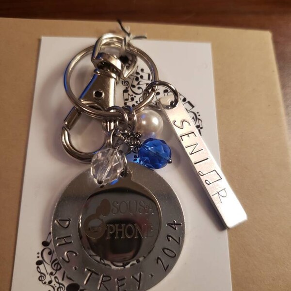 Personalized Marching Band Color Guard Senior Charm Keychain Gift, Band ...