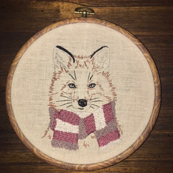 Fancy Fox Embroidery Pattern - PDF Digital Download. Hand Embroidery ...
