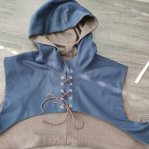 Hooded Half Vest Sewing Pattern, LARP Rogue Pattern, Medieval Villain ...