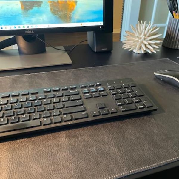 Genuine Italian Leather Desk Mat • Personalized Gift • Custom Sizes ...