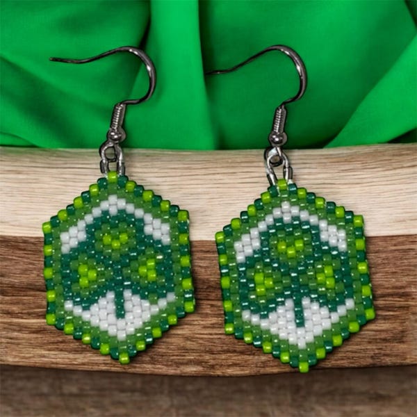 Shamrock Earrings Brick Stitch Pattern - Etsy