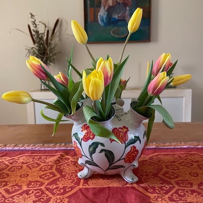 Modern Delft Blue Vase With Fun Bicycle Design - Etsy