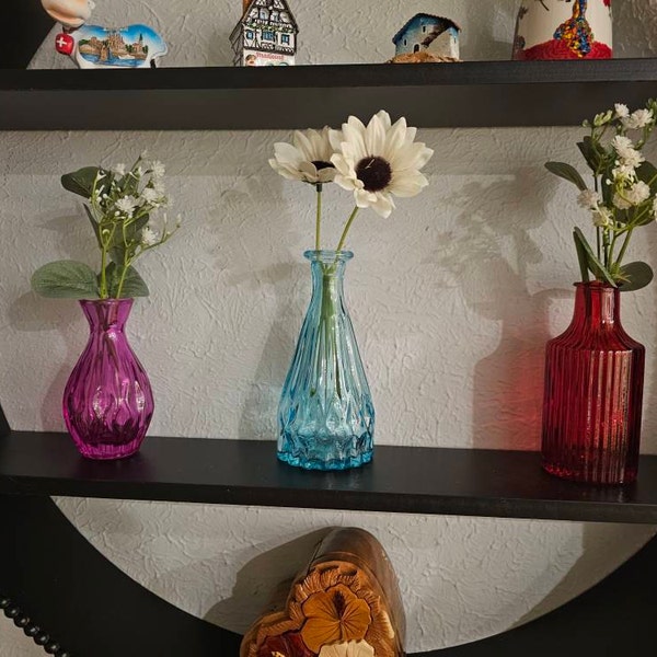 Black Bud Vase Set 10 Piece Vase Set Glass Mini Grey Bud Vase for ...