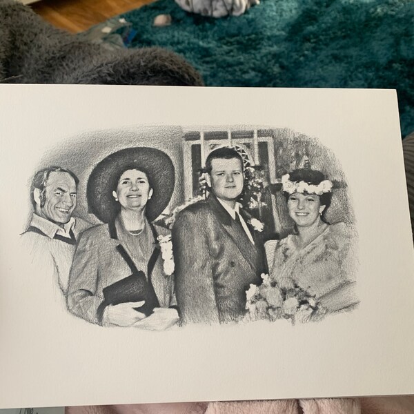 Family Portrait, Pencil Sketch, Family Sketch, Pencil Drawing, Photo ...