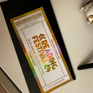 Personalised Dua Lipa Ticket Full Colour and Foil Ticket Foiled Concert ...