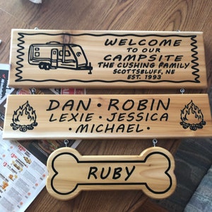 3 Piece Custom Wood Sign Personalized Camping Signs Personalized RV ...