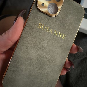 Personalized Suede iPhone Case for iPhone 15 14 13 Pro Max Initials ...