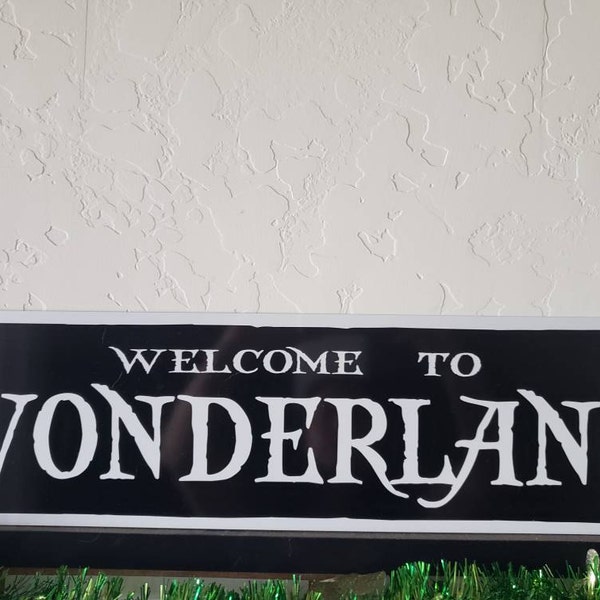 Welcome to Wonderland Aluminum Sign Alice in Wonderland Decor Gift ...