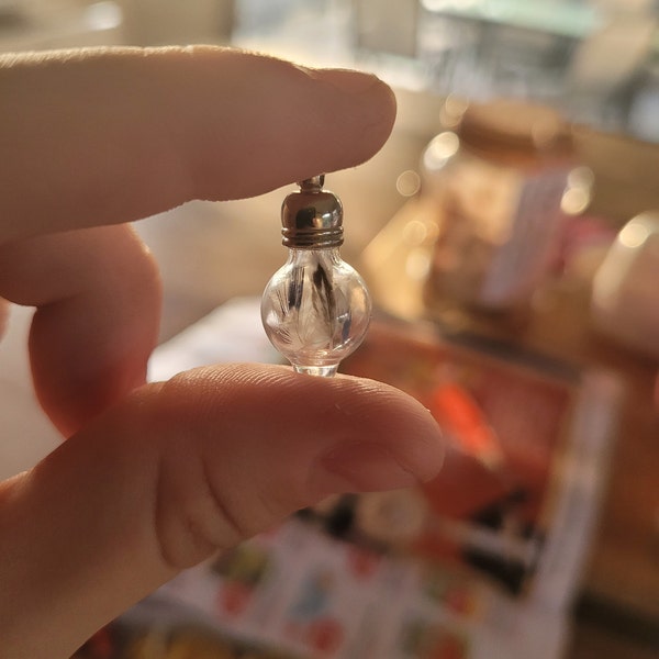 Glass Vials Pendants W/ Round Metal Caps 5mm Lantern (miniature/small ...