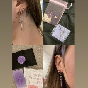 Star Link Earrings Grunge Jewelry Hypoallergenic Y2k Goth Edgy Alt ...