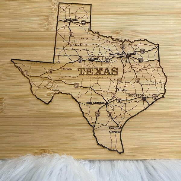 Texas Laser Cut Map - SVG File for Laser Machines, Glowforge Pattern - Etsy