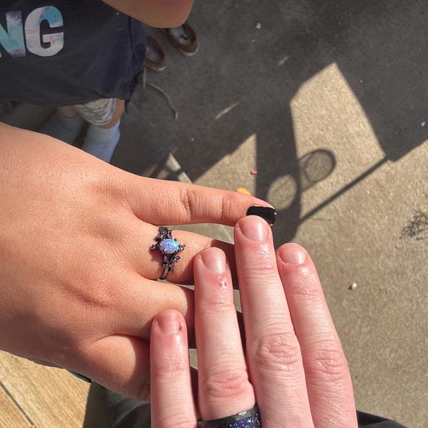 Gothic Amethyst Couple Rings His and Hers Ring Set Vintage Amethyst ...