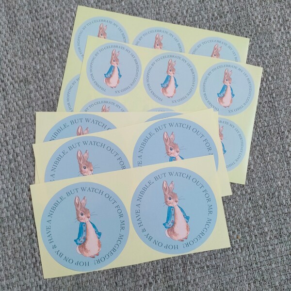 Personalised Peter Rabbit Themed Sticker | Labels | Birthday ...