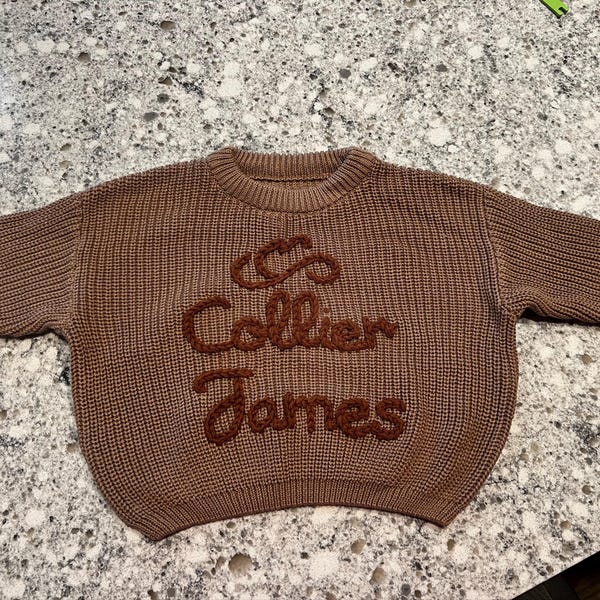 Custom Baby Name Sweater,personalized Knit Baby Sweater With Name,hand ...