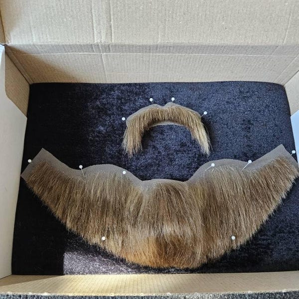 Fake Beard and Mustache, Handmade on Lace for Cosplay Obi Wan. - Etsy