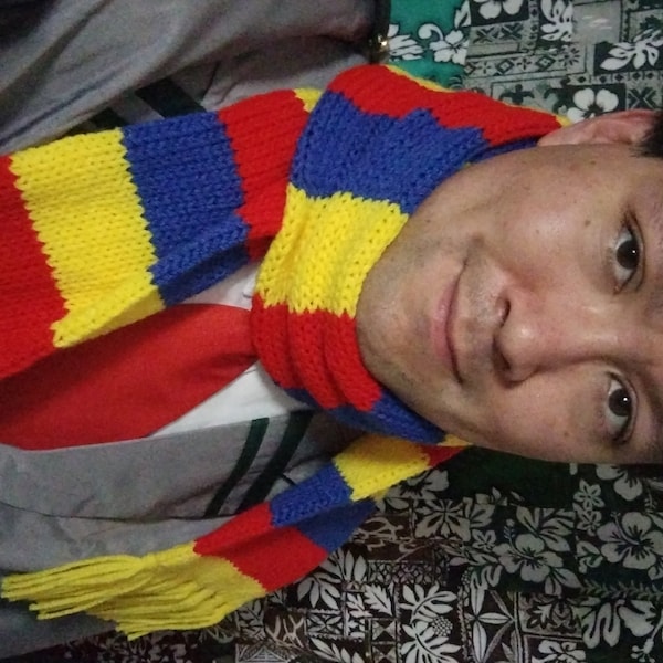 Deku All-might Style Scarf Acrylic Handmade Knit Mha Fans Version 1 - Etsy